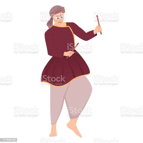 전통적으로 단디야 스틱을 가진 옷을 입은 남자 해피 나브라트리 벡터 놀기에 대한 스톡 벡터 아트 및 기타 이미지 놀기