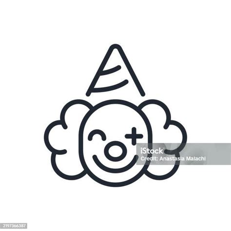 광대 편집 가능한 획 윤곽선 아이콘은 흰색 배경 평면 벡터 그림에 고립되어 있습니다 완벽한 픽셀 64 엑스 64 0명에 대한 스톡 벡터 아트 및 기타 이미지 Istock