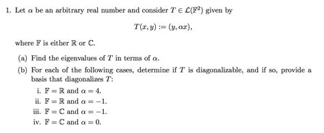 Solved 1 Let A Be An Arbitrary Real Number And Consider Chegg Com