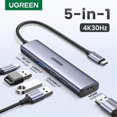 Jual Ugreen Hub Type C To Hdmi 4k 30hz Usb 3 0 Pd 100w Fast Charging 5in1 15495 Shopee Indonesia
