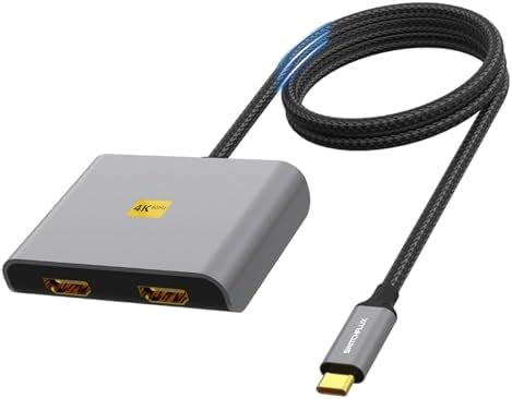 Amazon Com SWITCHFLUX USB C To Dual HDMI Adapter 4K 60Hz HDMI Splitter Extended Display