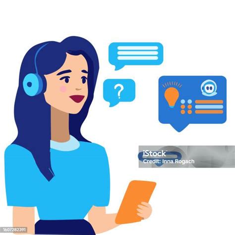 챗봇 개념입니다 챗봇과 온라인 채팅을 하는 여자 일상 생활에서 인공 지능의 사용 신경망과 인간의 상호 작용 문자 메시지에 대한 스톡 벡터 아트 및 기타 이미지 Istock