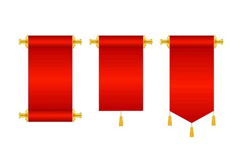 3d Realistic Chinese Scrolls Idea For Presentation Business Web Design Element Vector Stock