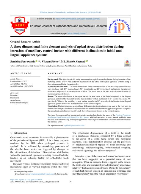 Pdf A Three Dimensional Finite Element Analysis Of Apical Stress