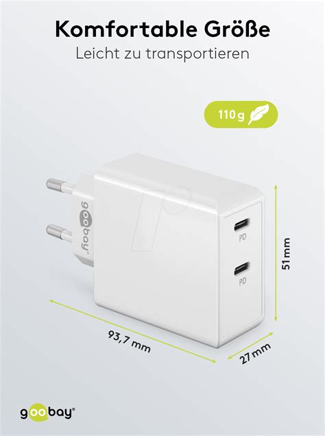 GOOBAY USB PD Charger V A W USB C Ports White At Reichelt Elektronik