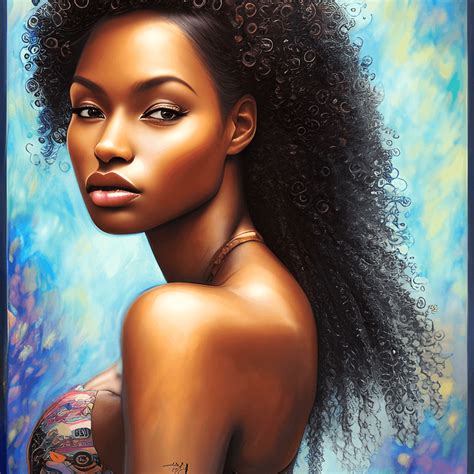Beautiful African American Fair Skinned Melanin Girl Long Curly Black