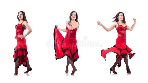 The Female Dancer Dancing Spanish Dances Stock Image Image Of