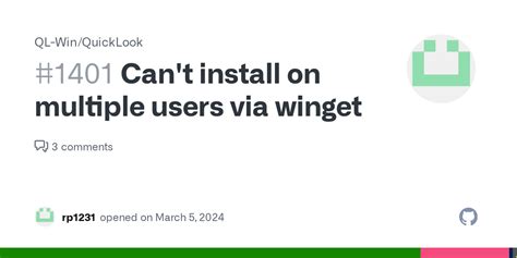 can t install on multiple users via winget · issue 1401 · ql win