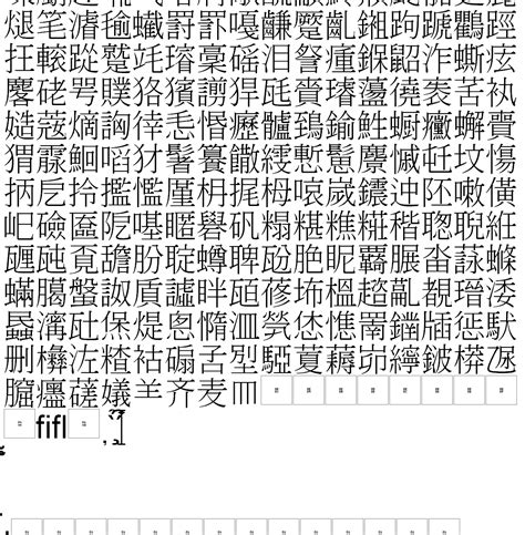 童言无忌 Tabooless Babble 统一码图案和特殊字符 Unicode Block Private Use Area Ue000 Uf8ff Adobe 明体 Std L