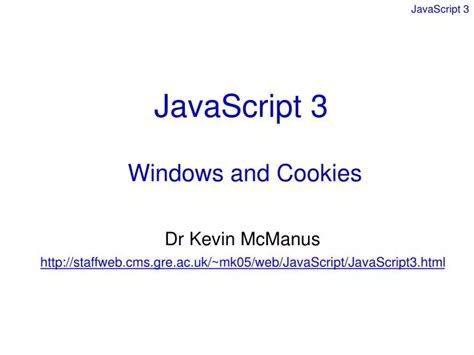 Ppt Javascript 3 Windows And Cookies Powerpoint Presentation Free Download Id6234409
