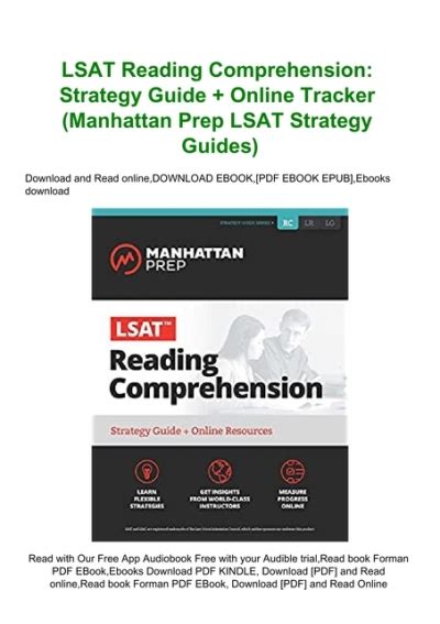 {epub Download} Lsat Reading Comprehension Strategy Guide Online Tracker Manhattan Prep Lsat