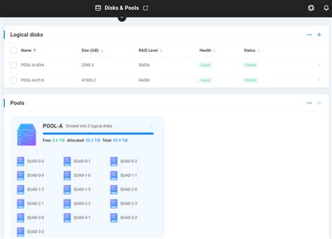 disks and pools — evo documentation