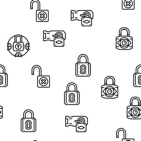 Padlock Lock Safe Password Key Vector Seamless Pattern 19590476 Vector Art At Vecteezy