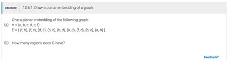solved draw a planar embedding of a graph a give a