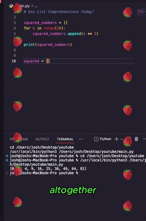 Explained 42 Seconds Of List Comprehensions Pythontutorial Shorts Youtube