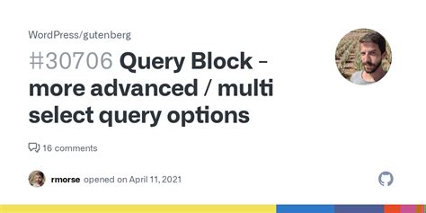 Query Block More Advanced Multi Select Query Options · Issue 30706