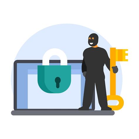 Premium Vector Cyber Security Concept Vector Flat Design Illustration Of Hacker With Laptop