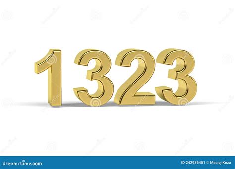 Golden 3d Number 1323 Year 1323 Isolated On White Background Royalty