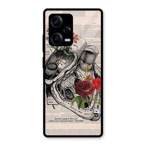 Heart Newspaper Glass Back Case For Redmi Note Pro Mobile Phone Covers Cases In India