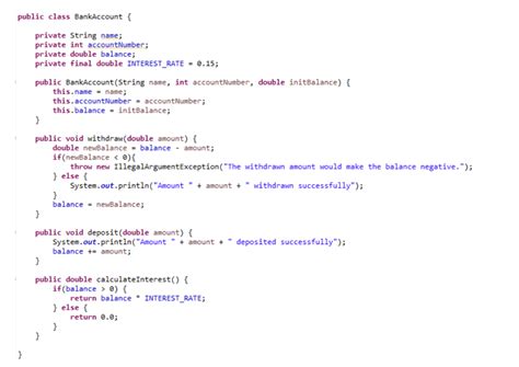 Solved Given The Following Bankaccount Class Write A