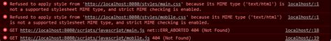 Javascript Refused To Apply Style From Filename Because Its Mime Type Texthtml Is Not A