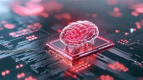 Artificial Intelligence Concept Brain On Circuit Board Stock Illustration Illustration Of