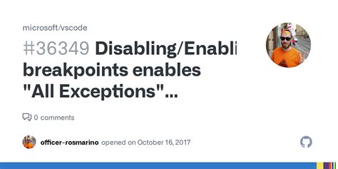 Disabling Enabling Breakpoints Enables All Exceptions Breakpoints Issue Microsoft
