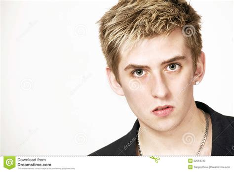 Young Caucasian Male Face Stock Image Image Of Chain 22564733