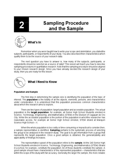 2 Sampling Procedure And The Sample Pdf Sampling Statistics