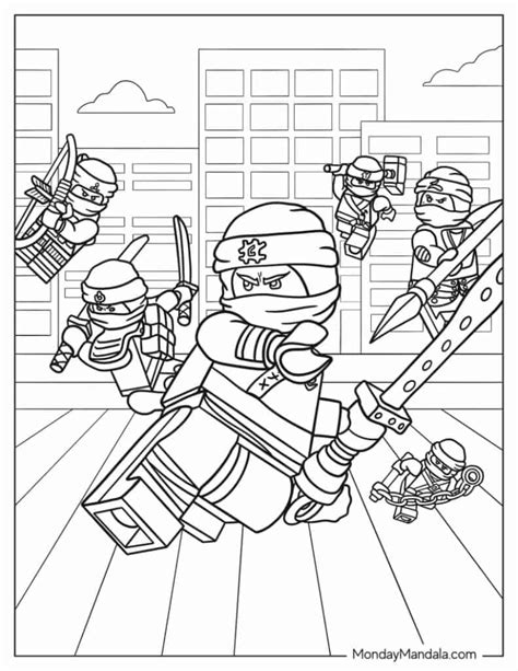 Lego Ninjago Mech Battle Coloring Pages
