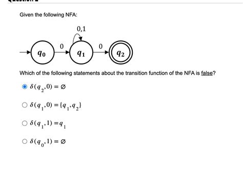 Solved Given The Following Nfa Which Of The Following