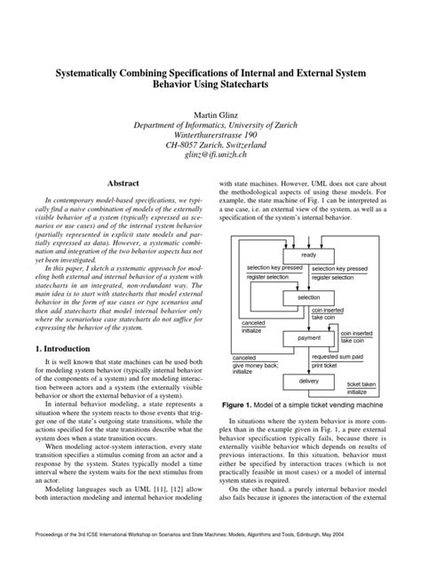 systematically combining specifications of internal and external system behavior using