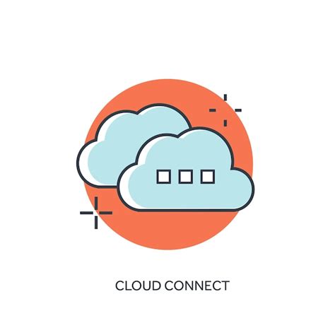 Premium Vector Flat Lined Cloud Computing Icon Data Storage