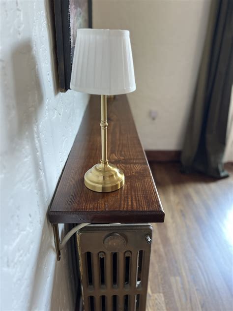 Easy And Stylish Radiator Shelf Diy With Brackets Our Aesthetic Abode