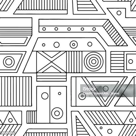 다른 기하학적 형태와 기하학적 벡터 완벽 한 패턴입니다 사각 삼각형 사각형 점 원 현대 테크노 디자인입니다 추상적인 배경입니다