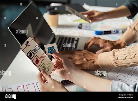 Creative Ux Ui Design Process With Team Collaboration And Digital Interface Prototypes In Modern