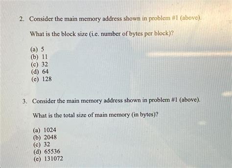 Solved 1 Consider The Following Main Memory Address Tag