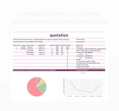 Companyquotation Xx Company Quotation Excel Chart Form Design Excel Template And Google Sheets
