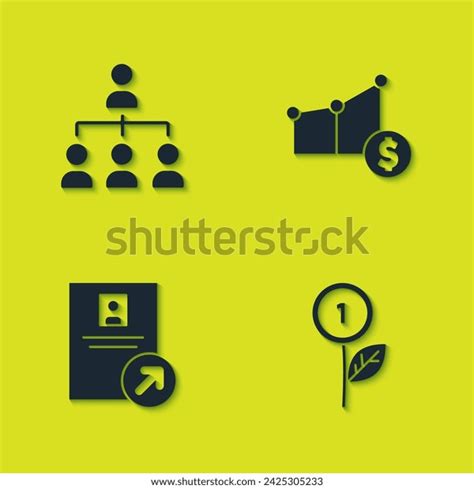 Set Hierarchy Organogram Chart Dollar Plant Stock Vector Royalty Free Shutterstock