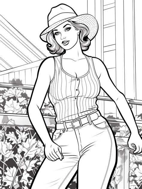 Free Coloring Page Of Pin Up Girls For Adults Printable Coloring Sheets Bujo Art
