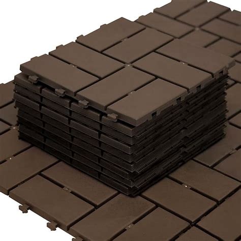 Total 12 X 12 Plastic Interlocking Deck Tiles 44 Pack Waterproof