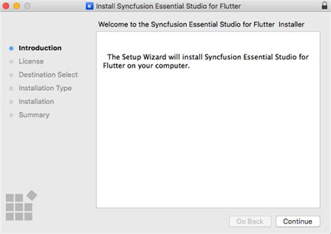 Installing Syncfusion Flutter Mac Installer Syncfusion