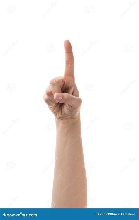 Young Woman Hand Touch Gesture For Screen Or Something Similar Back