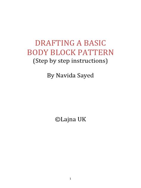 Step By Step Drafting Basic Body Block Pdf Seam Sewing