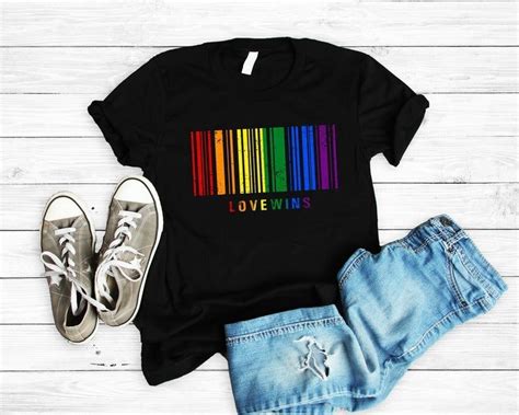 Gay Pride Rainbow Barcode T Shirt Lgbtq Pride Shirt Lgbt Support Shirt