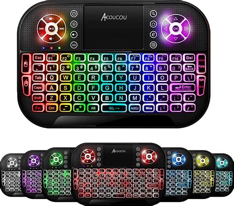 Mini 2 4ghz Backlit Wireless Keyboard Touchpad For Android Tv Box Pc 7 Colour Boredbox