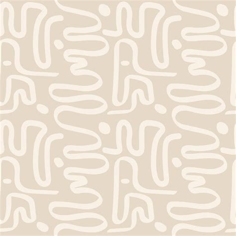 Premium Vector Contemporary Printable Seamless Pattern With Abstract Line Brush Stroke In Nude