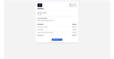 Invoice Generator Free React Tailwind Component