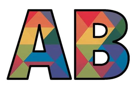 Lettering Set Bulletin Board Display Title Font Tesselate Triangles Colors Math