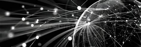 Wireframe Globe Illustrating Interconnected Nodes And Dynamic Data Streams Across Global